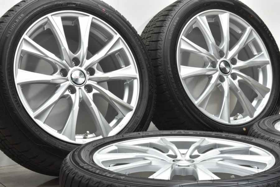 【バリ溝 美品】Weds 18in 7.5J +48 PCD114.3 2019年製 ダンロップ ウィンターマックス2 WM02 225/50R18 レクサス UX 空気圧センサー付 中古 ...