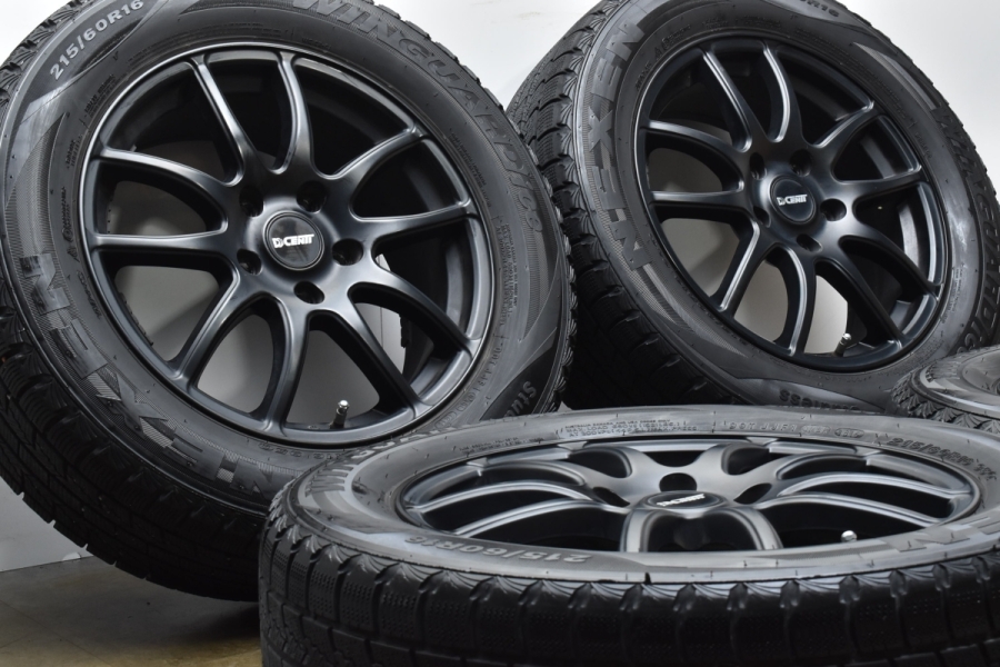 【美品】DCENTI STW10 16in 6.5J +50 PCD114.3 NEXEN WINGUARD ICE 215/60R16 ...