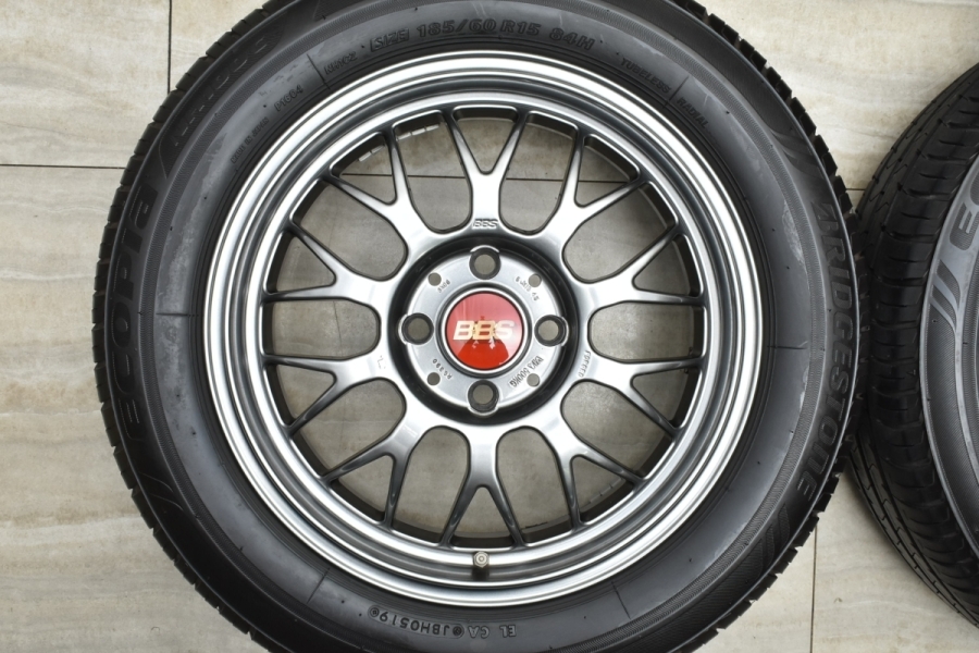 【鍛造 美品】BBS RG-F RG390 15in 6J +45 PCD100 ブリヂストン エコピア NH100C 185/60R15 カローラフィールダー アクア ノート MAZDA2 ...