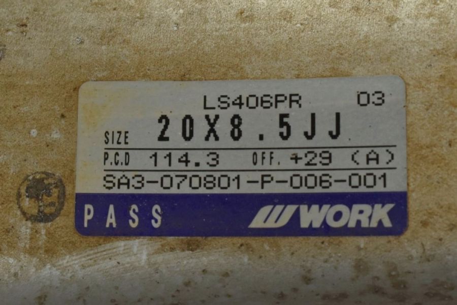 【クラウン マークXなどに】WORK LS406 PR 20in 8.5J +42 +29 PCD114.3 4本 レクサス GS ...