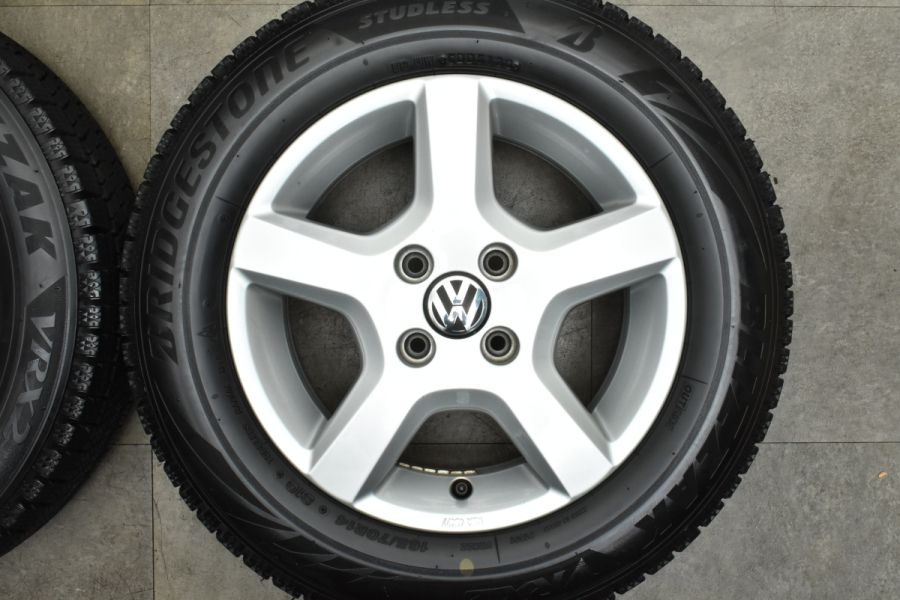 【バリ溝】VW 純正 アスペン ASPEN 14in 5J +35 PCD100 ブリヂストン ブリザック VRX2 165/70R14 フォルクスワーゲン アップ 1S0071494 中古 ...