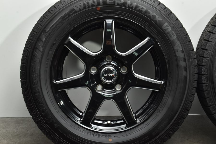 【美品 バリ溝 WM03】ロフィーダ XS7 15in 6J +53 PCD114.3 ダンロップ ウィンターマックス03 195/65R15 ...
