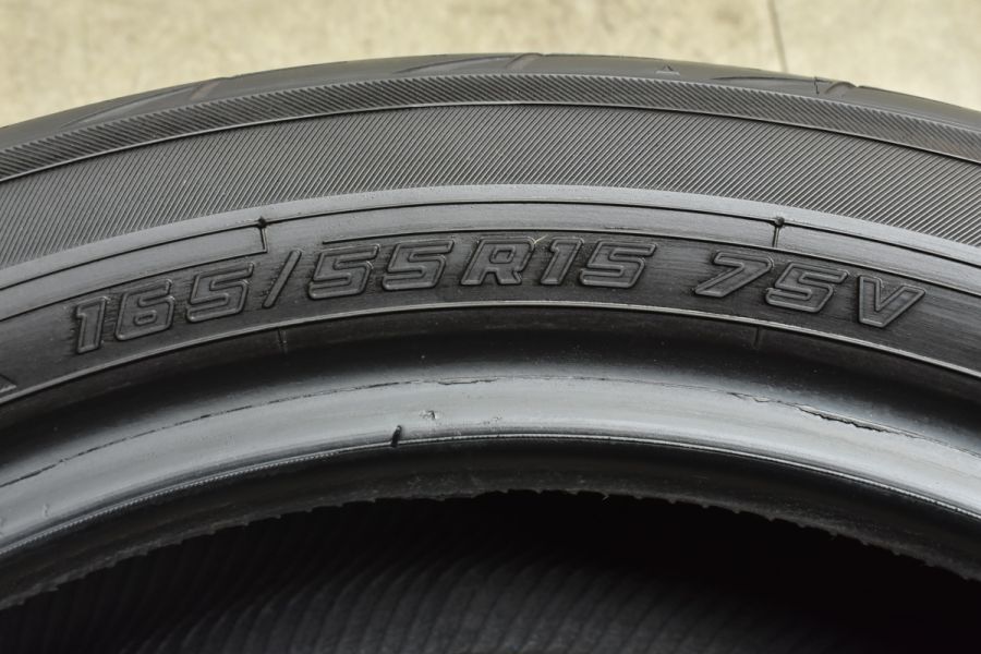 【製バリ溝 ADVAN FLEVA】ヨコハマ アドバン フレバ V701 165/55R15 2021年製 4本 N-BOX N-ONE ワゴンR アルト MRワゴン タント ムーヴ 中古 ...