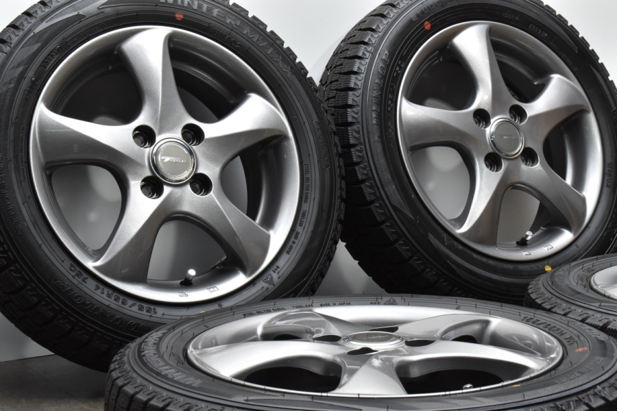 【2021年製 バリ溝】トップラン 14in 4.5J +45 PCD00 ダンロップ ウィンターマックス WM02 155/65R14 N ...