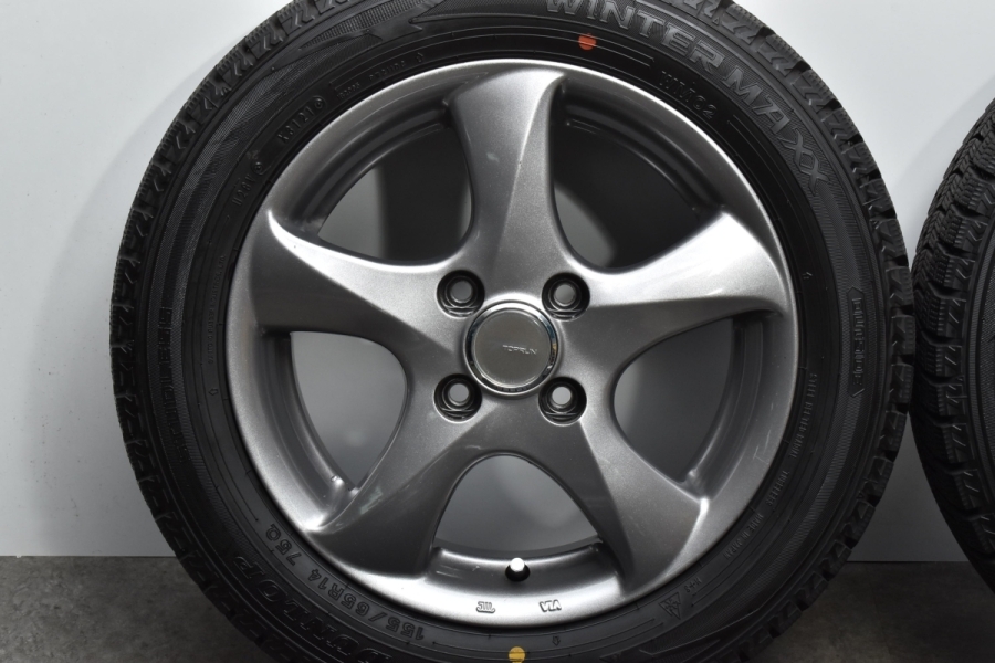【2021年製 バリ溝】トップラン 14in 4.5J +45 PCD00 ダンロップ ウィンターマックス WM02 155/65R14 N ...
