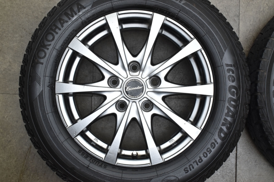 【美品】Exceede 15in 6J +43 PCD114.3 ヨコハマ アイスガード5PLUS iG50+ 195/65R15 ノア ...