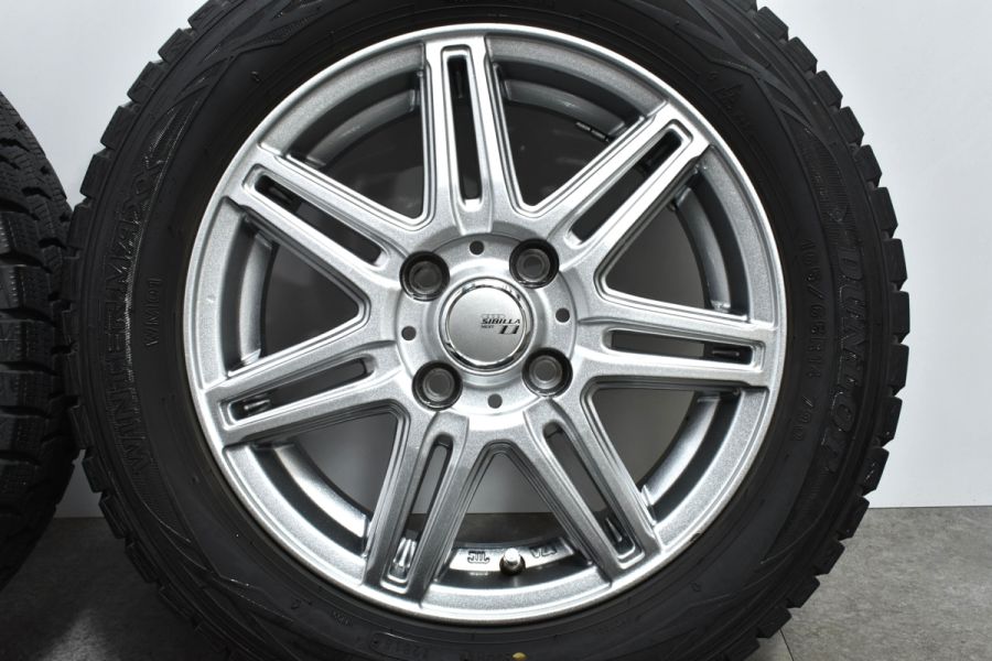 【程度良好品】シビラ 14in 4.5J +45 PCD10 ダンロップ ウインターマックス WM01 165/65R14 ルーミー タンク ...