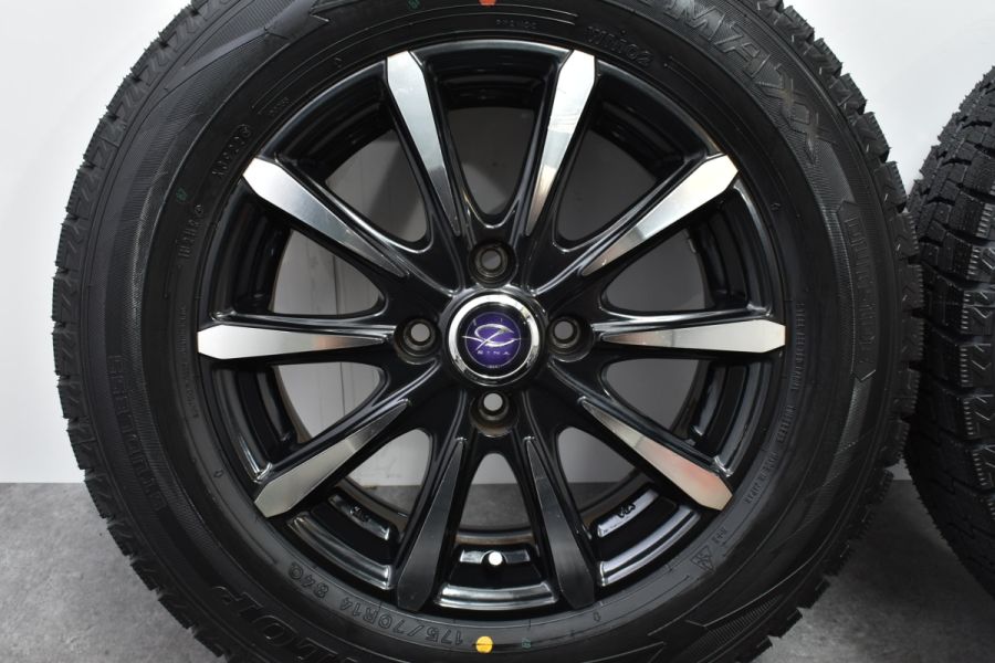 【超バリ溝 2022年製】ZINA 14in 5.5J +40 PCD00 ダンロップ ウインターマックス WM02 175/70R14 ...