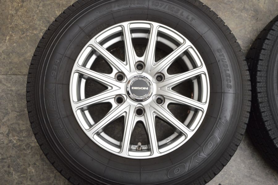 【キャラバン専用】BISON 15in 6J +44 PCD139.7 6穴 トーヨー DELVEX 934 195/80R15 107/105L LT NV350 ハブ径100mm 中古 ...