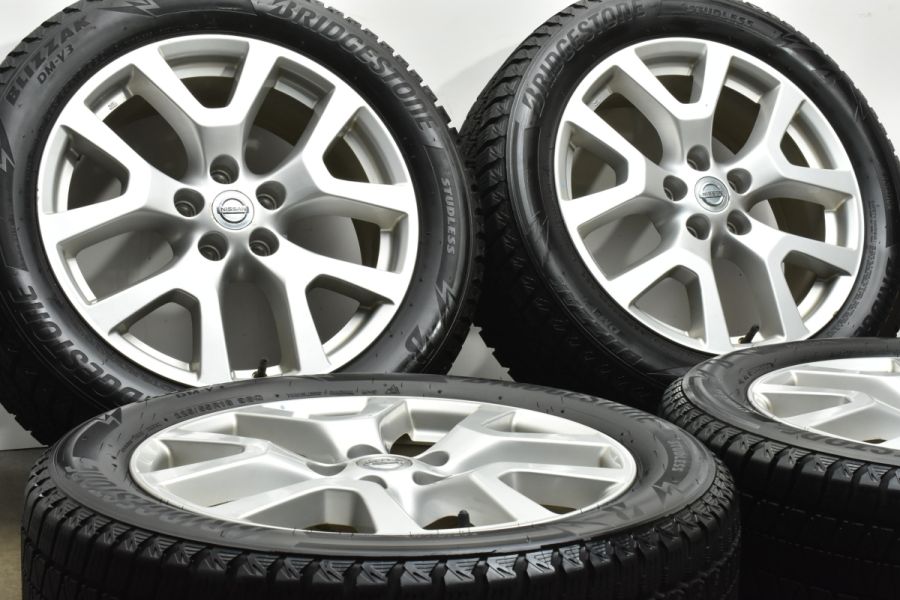 【バリ溝】ニッサン T31 エクストレイル 純正 18in 7J +40 PCD114.3 ブリヂストン ブリザック DM-V2 225 ...