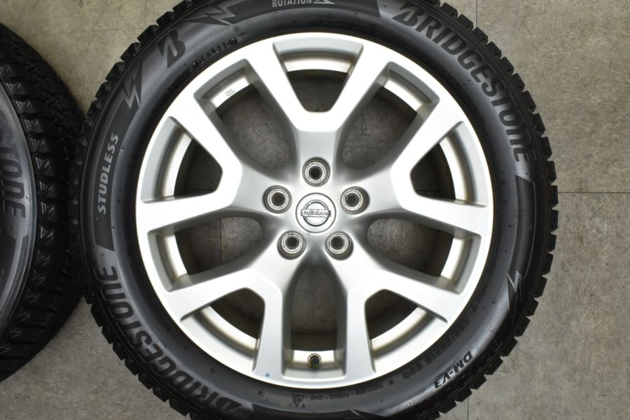 【バリ溝】ニッサン T31 エクストレイル 純正 18in 7J +40 PCD114.3 ブリヂストン ブリザック DM-V2 225 ...