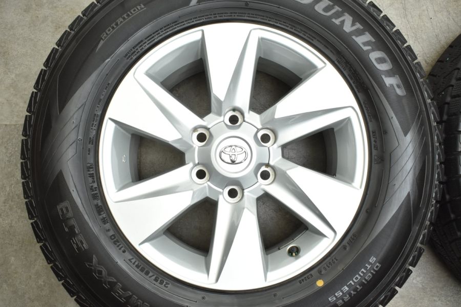 【程度良好品】トヨタ 150 プラド 後期 純正 17in 7.5J +25 PCD139.7 ダンロップ ウィンターマックス SJ8 265 ...