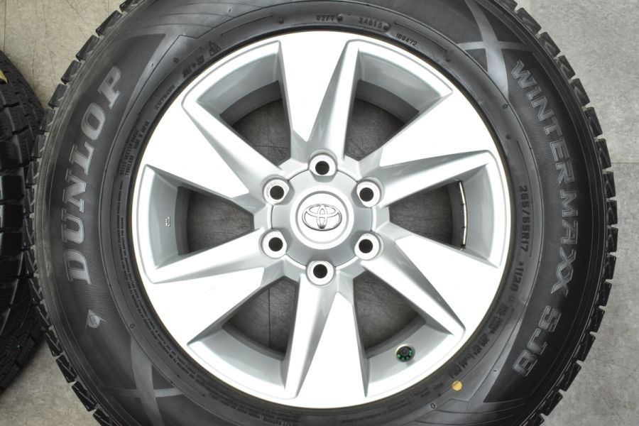【程度良好品】トヨタ 150 プラド 後期 純正 17in 7.5J +25 PCD139.7 ダンロップ ウィンターマックス SJ8 265 ...