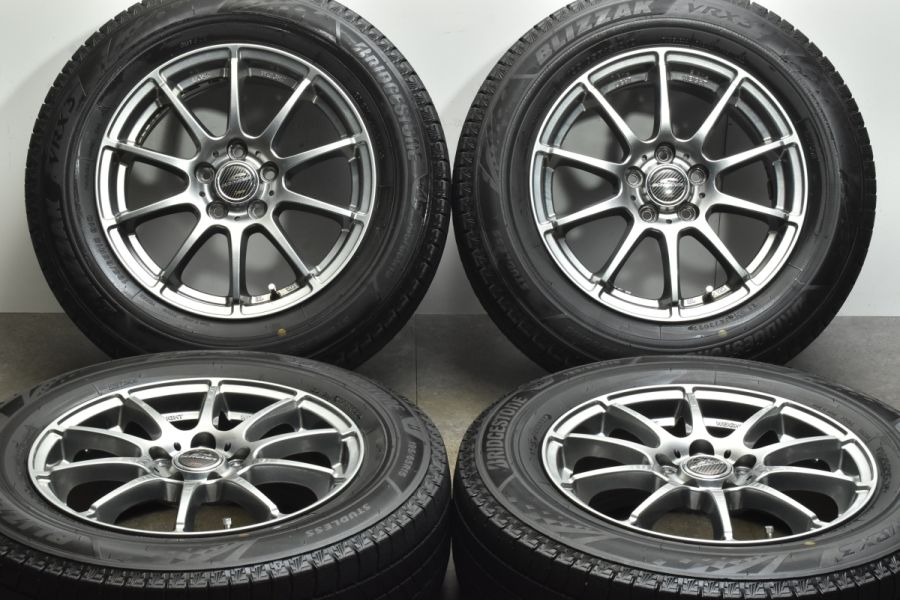 【バリ溝】シュナイダー 15in 6J +45 PCD100 ブリヂストン ブリザック VRX3 195/65R15 プリウス カローラツーリング/スポーツ 中古 スタッドレスタイヤホイール ...